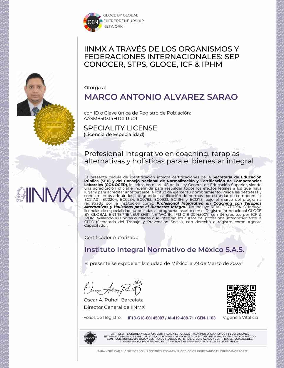 MARCO ANTONIO ALVAREZ SARAO - IINMX
